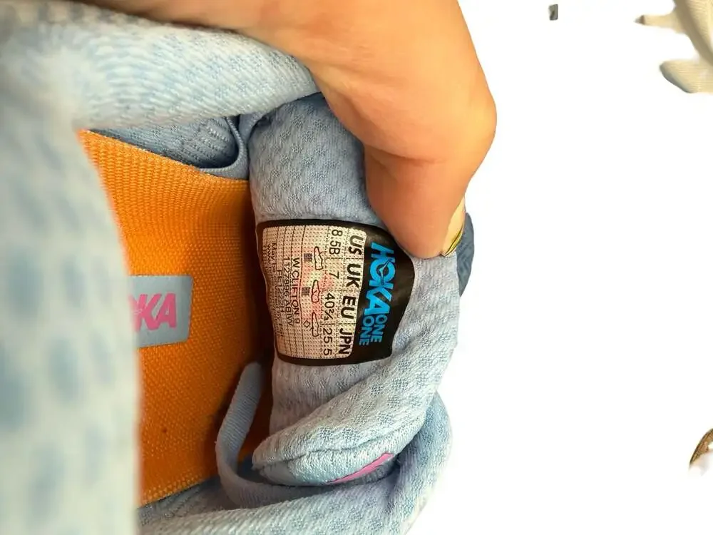 Hoka | Shoes | Hoka Clifton 9 Running Shoes Light Blue Orange | Poshmark